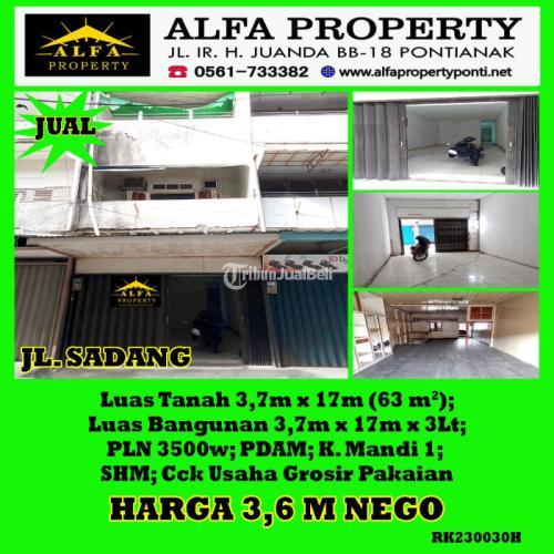 Dijual Ruko Jalan Sadang Luas 63m2 3 Lantai 1KM SHM di Kota Pontianak ...