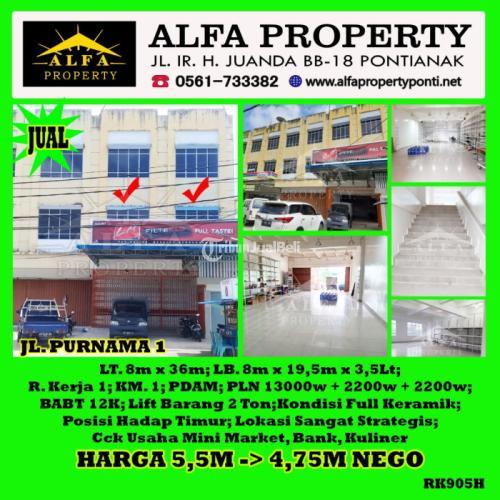 Dijual Ruko Purnama 3,5 Lantai 1 Ruang 1KM Full Keramik Lokasi Strategis di Kota Pontianak ...