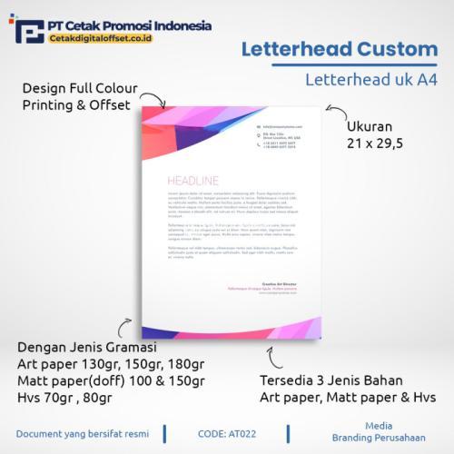 Cetak Letter Head Kop Surat Custom Bahan Matt Paper Berkualitas Premium ...