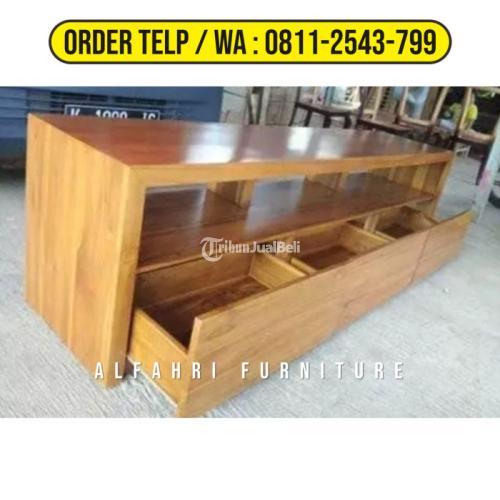 Meja Tv Jati Minimalis Rotan Simple , Bufet Jati Rak Cabinet Amartya ...