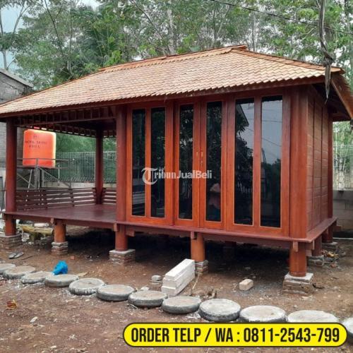 Gazebo Kayu Minimalis 3x5 Meter Mushola Dinding Kaca di Pangandaran ...