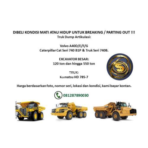 Dump Truck Komponen Alat Berat Tambang untuk Breaking di Jakarta Utara ...