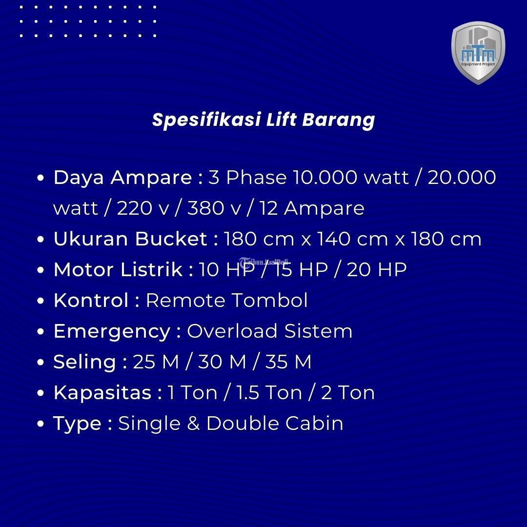 Sewa Lift Barang Menyediakan Tenaga Teknisi di Banda Aceh - Tribun JualBeli