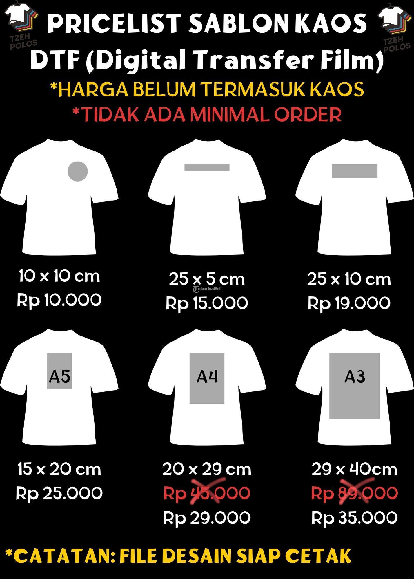 Sablon Kaos Tanpa Minimal Order Harga Terjangkau di Klaten - Tribun JualBeli