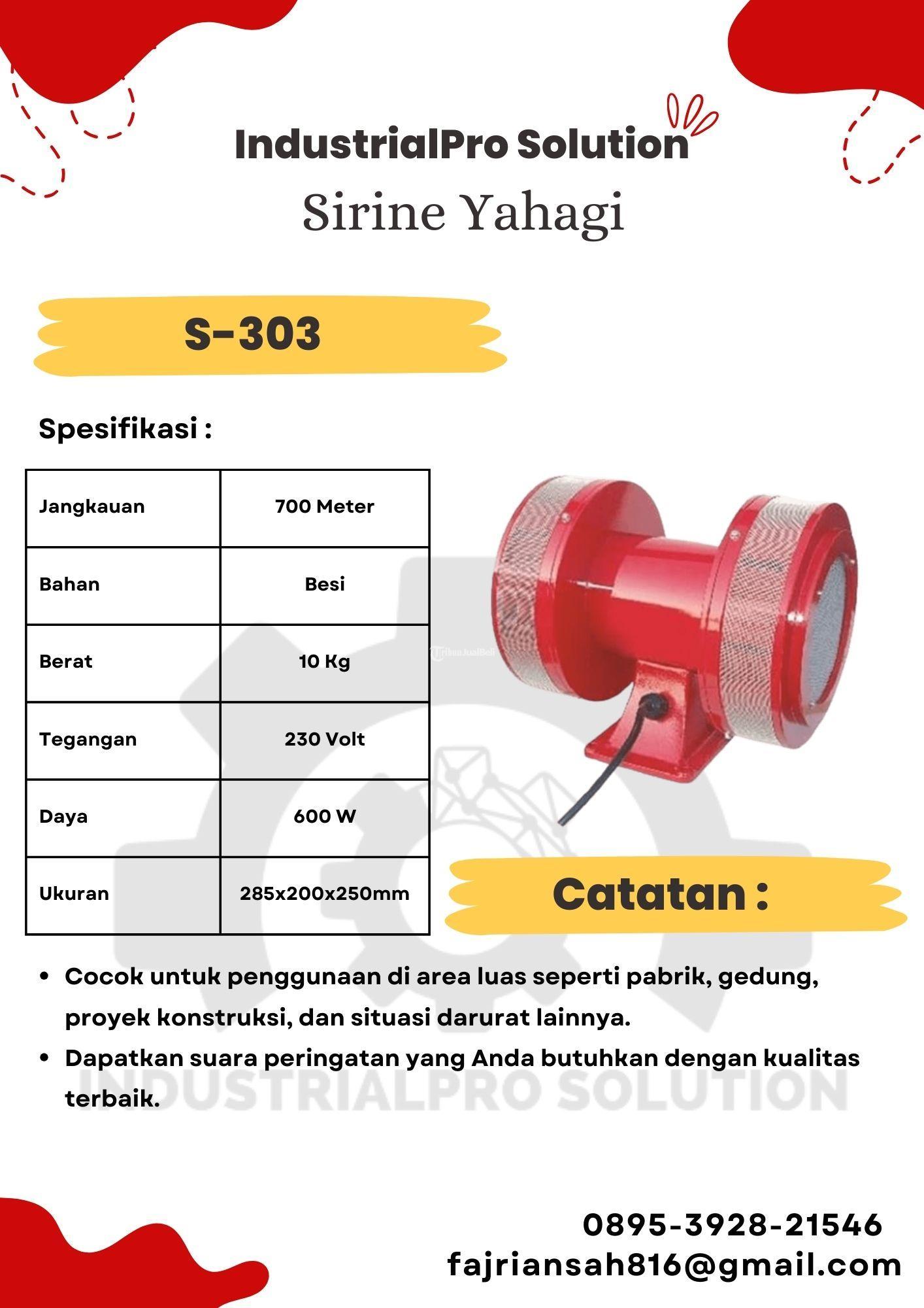 Agen Supplier Sirine Yahagi S 303 Import di Jakarta Barat - Tribun JualBeli