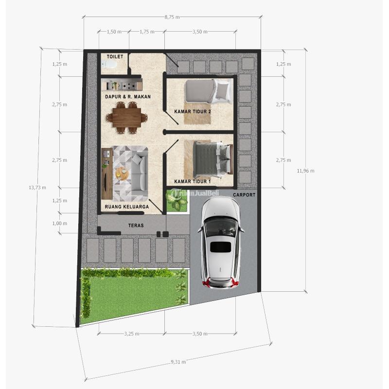 Dijual Rumah Minimalis 2KT 1KM SHM Tampak Mewah Siap Bangun Dekat ...