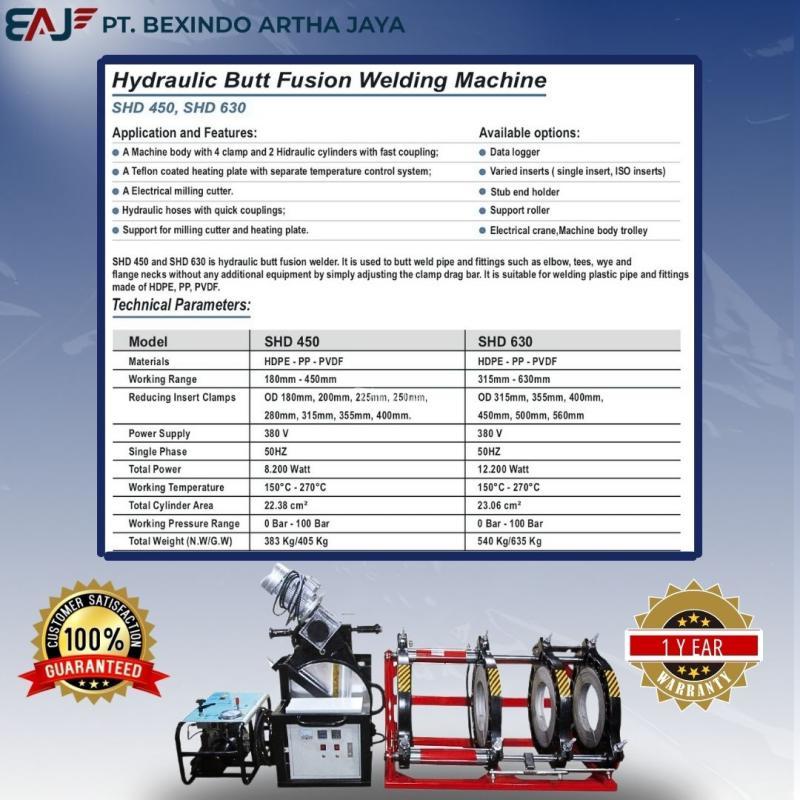 Hydraulic Butt Fusion Machine SHD 500 A4 180 di 500mm Mesin Las HDPE ...