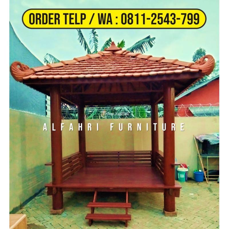Gazebo Kayu Minimalis Atap Genteng 2,5x2,5 Meter Kualitas Terjamin di ...