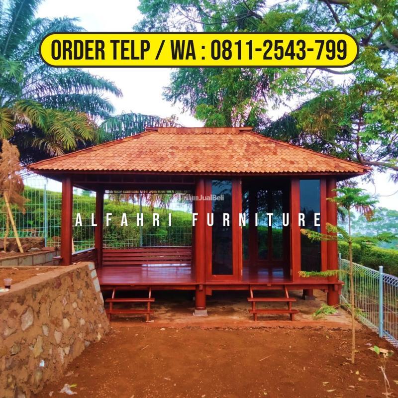 Gazebo Kayu Minimalis 3x5 Atap Sirap Dinding Kaca di Cimahi Jawa Barat ...