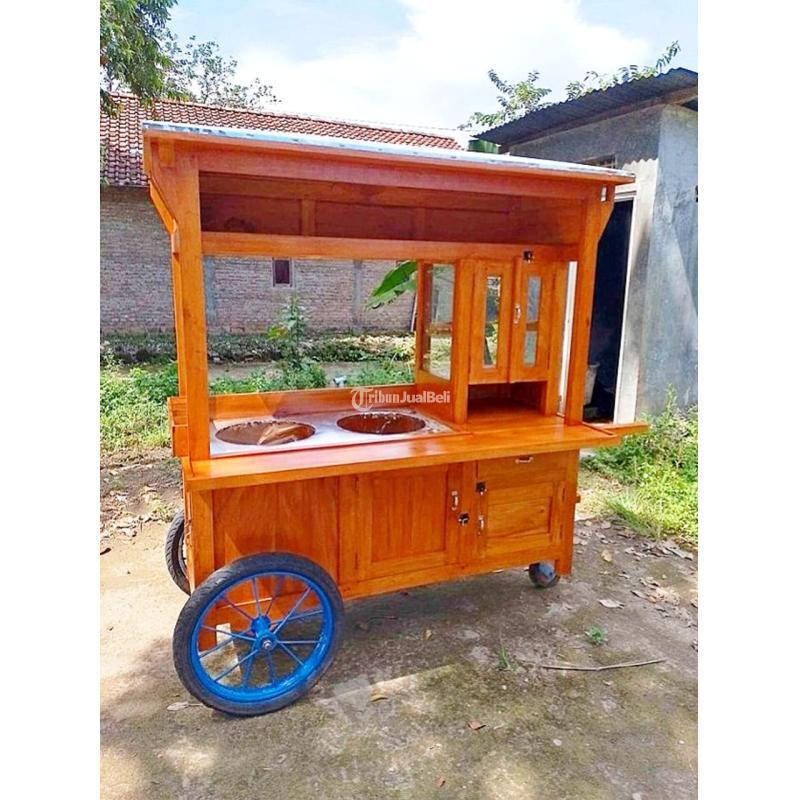 Pabrik Gerobak Mie Ayam Bakso Kayu Jati Mahoni Custom di Bogor Jawa ...