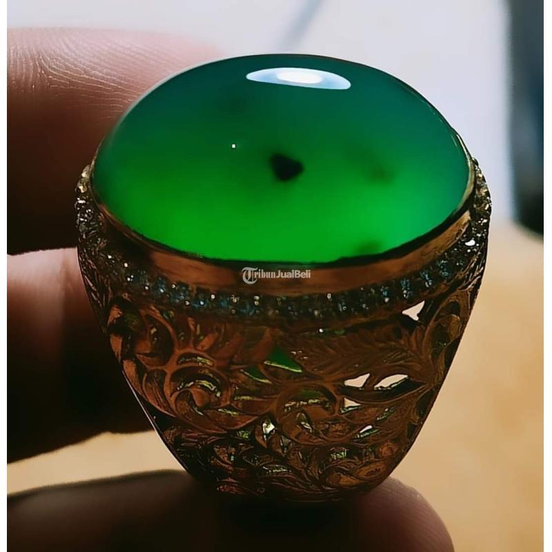 Batu Bacan Gulau Green Kristal Hq Bc101 Giwang No Mangkok Ikatan Perak Mewah Di Jakarta Pusat