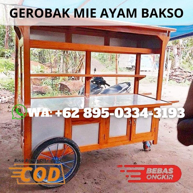 Tukang Gerobak Mie Ayam Bakso Kayu Jati Mahoni Custom Cikande di Serang ...