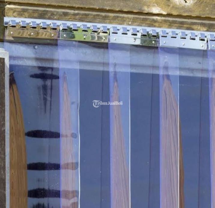 Set Tirai PVC Curtain Blue Clear Tinggal Pasang Ukuran 2mm X 150cm X ...