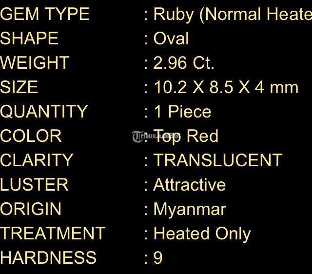 Natural Red Ruby Burma di Tabanan Bali - Tribun JualBeli