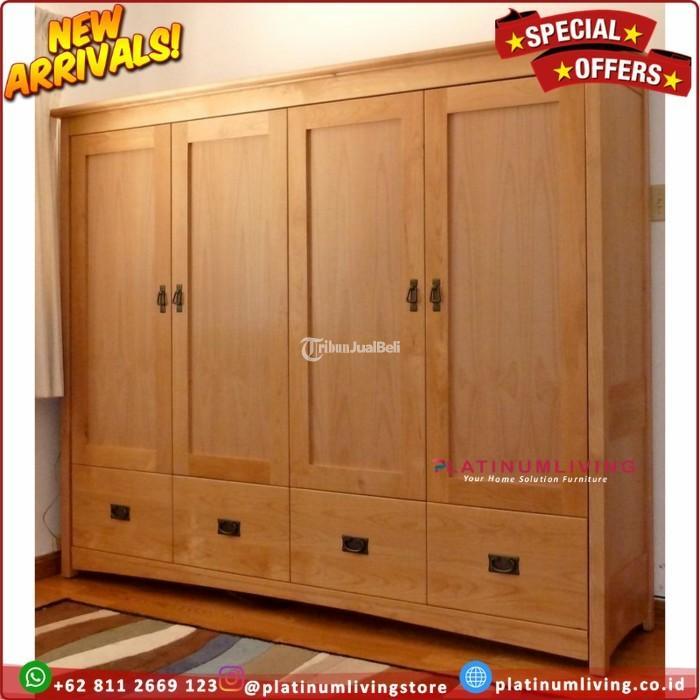 Almari Kayu Jati Pintu 4 Lemari Full Laci Bawah Furniture Jepara di ...