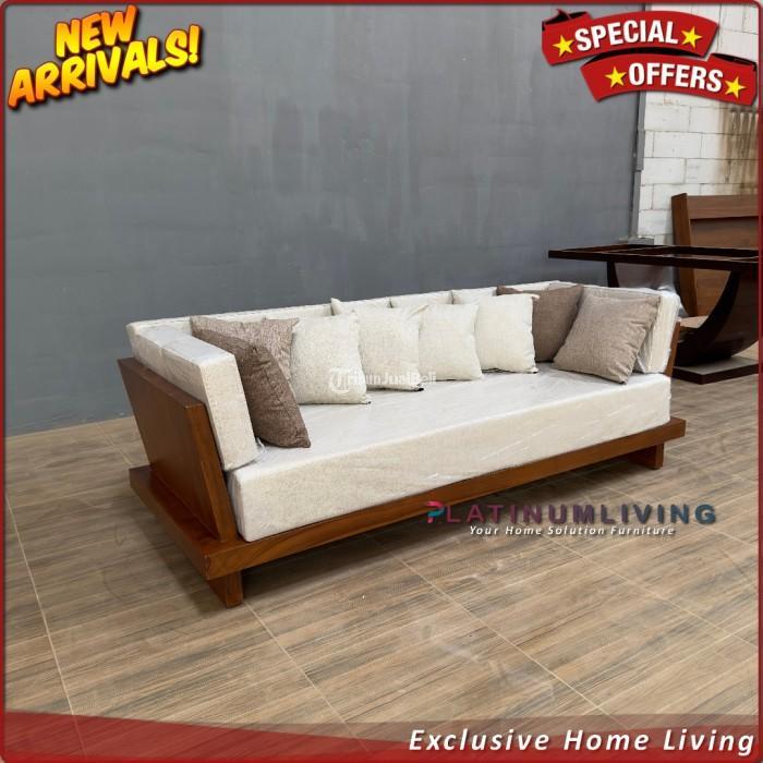 Kursi Sofa Jati Modern, Sofa Minimalis Kayu Jati, Sofa 3 Seater di ...