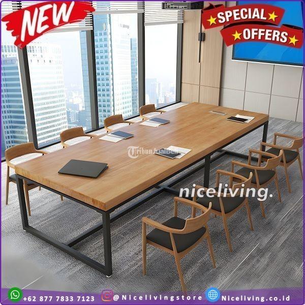 Meja Rapat Kantor 8 Kursi Terbaru Meja Meeting Kayu Jati Solid di ...