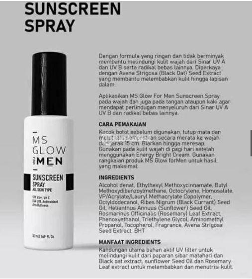 Sun Screen MS Glow for MEN SPF 40 di Surabaya Jawa Timur - Tribun JualBeli