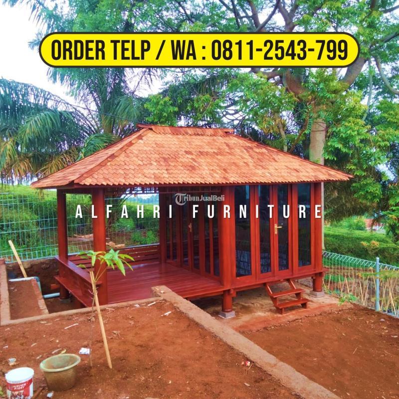 Gazebo Kayu Minimalis 3x5 Atap Sirap Dinding Kaca di Kebumen Jawa ...