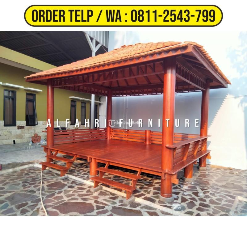 Gazebo Gebyok 3x4 Kayu Glugu Minimalis Atap Genteng di Kudus Jawa ...