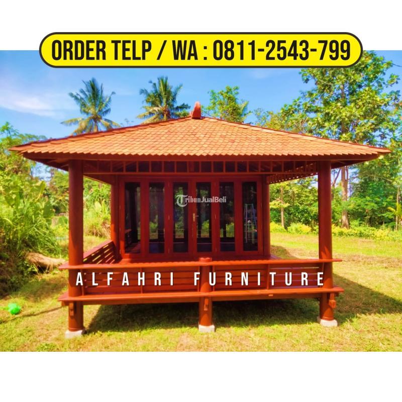 Gazebo Rumah Kayu Minimalis 4x6 Meter Atap Sirap Ulin di Bogor Jawa ...