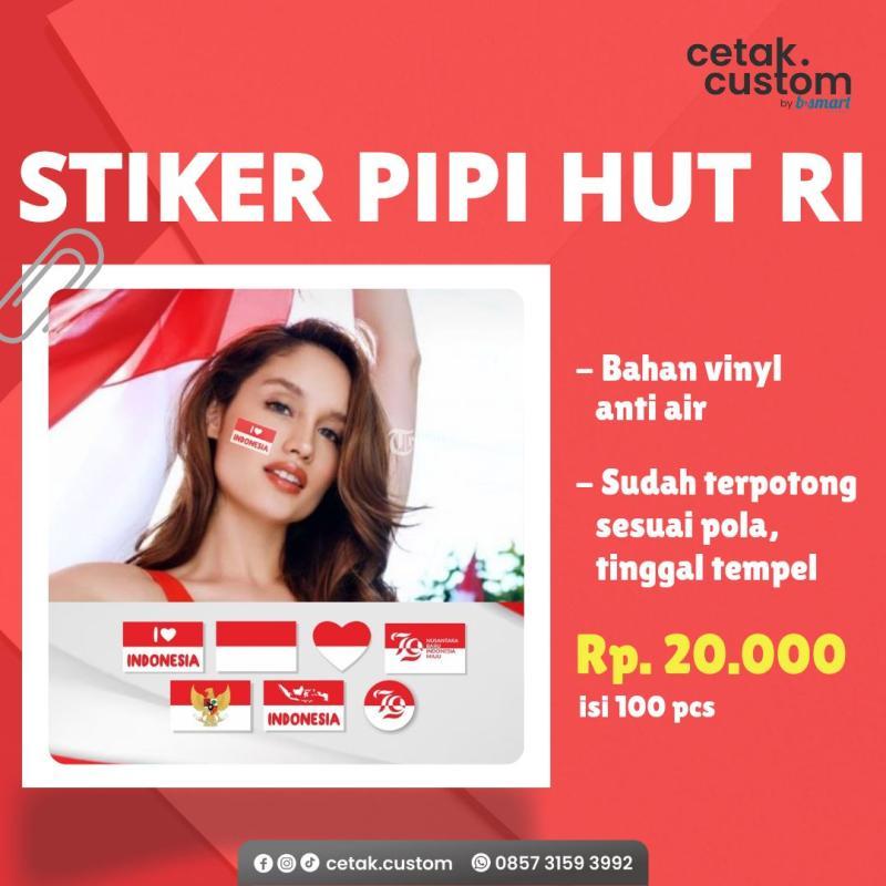 Jasa Cetak Sticker Pipi HUT RI KEdi79 di Sidoarjo Jawa Timur - Tribun ...
