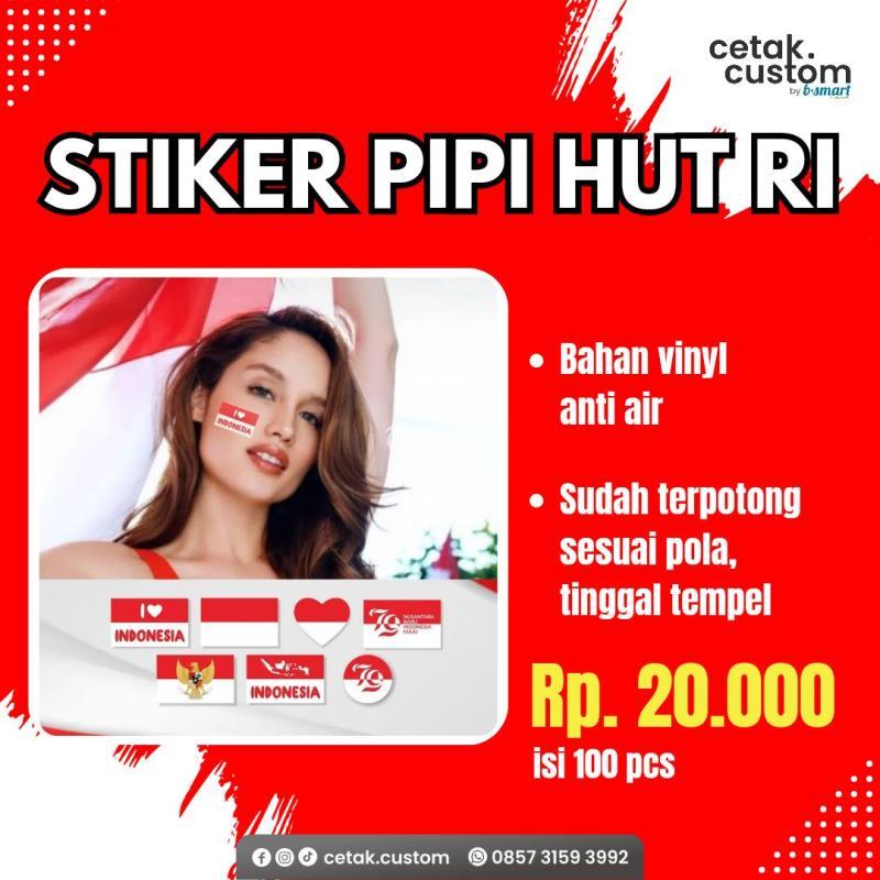 Jasa Cetak Sticker Pipi Hut RI ke 79 di Sidoarjo Jawa Timur - Tribun ...