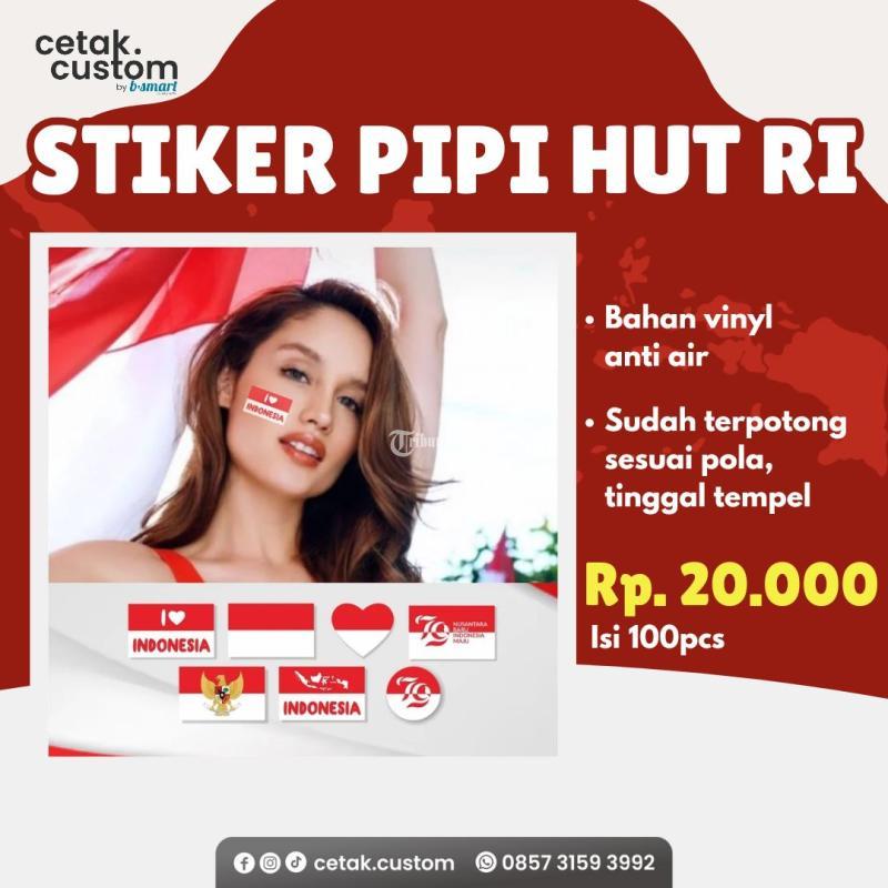 Jasa Cetak Sticker Pipi Hut RI ke 79 di Sidoarjo Jawa Timur - Tribun ...