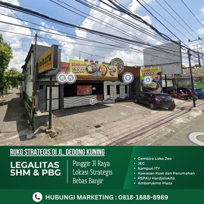Dijual Ruko Bisa Disewakan Dekat Gembira Loka Jl Gedong Kuning di ...