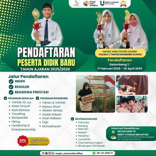 Buka Pendaftaran Sekolah SMP Islam Terpadu Utsman Bin Affan di Sidoarjo ...
