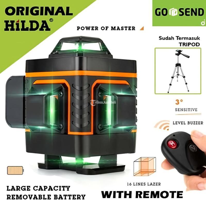 HILDA Cross Line Laser Level 4D 360 Auto Level 16 Line Sinar Hijau di ...