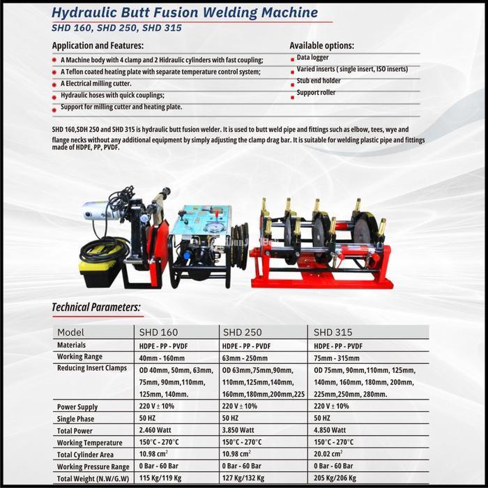 Hydraulic Butt Fusion Machine SHD 315 A4 63 di 315mm Mesin Las HDPE Garansi di Jakarta Timur ...