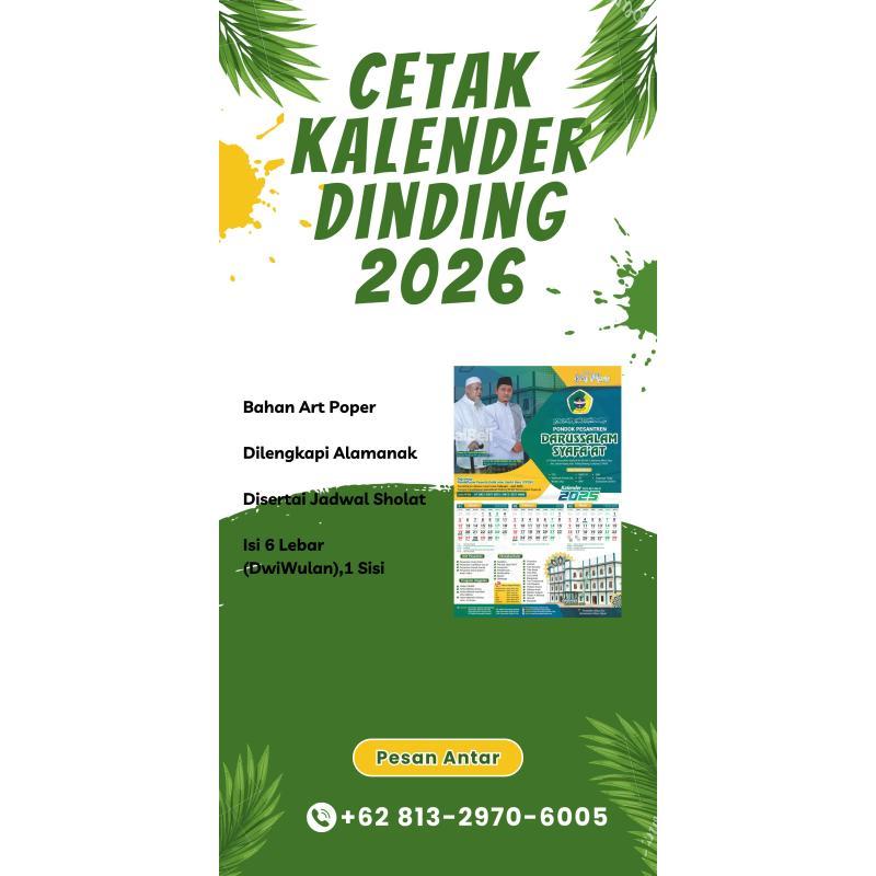 Kalender 2026 Custom Branding Setahun Penuh di Sidoarjo - Tribun JualBeli
